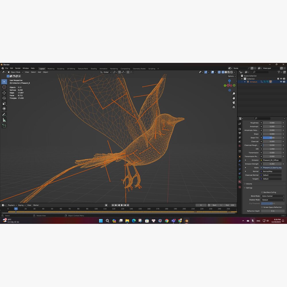 Pheasant Bird B5 3D model - Download Birds on 3DModels.org