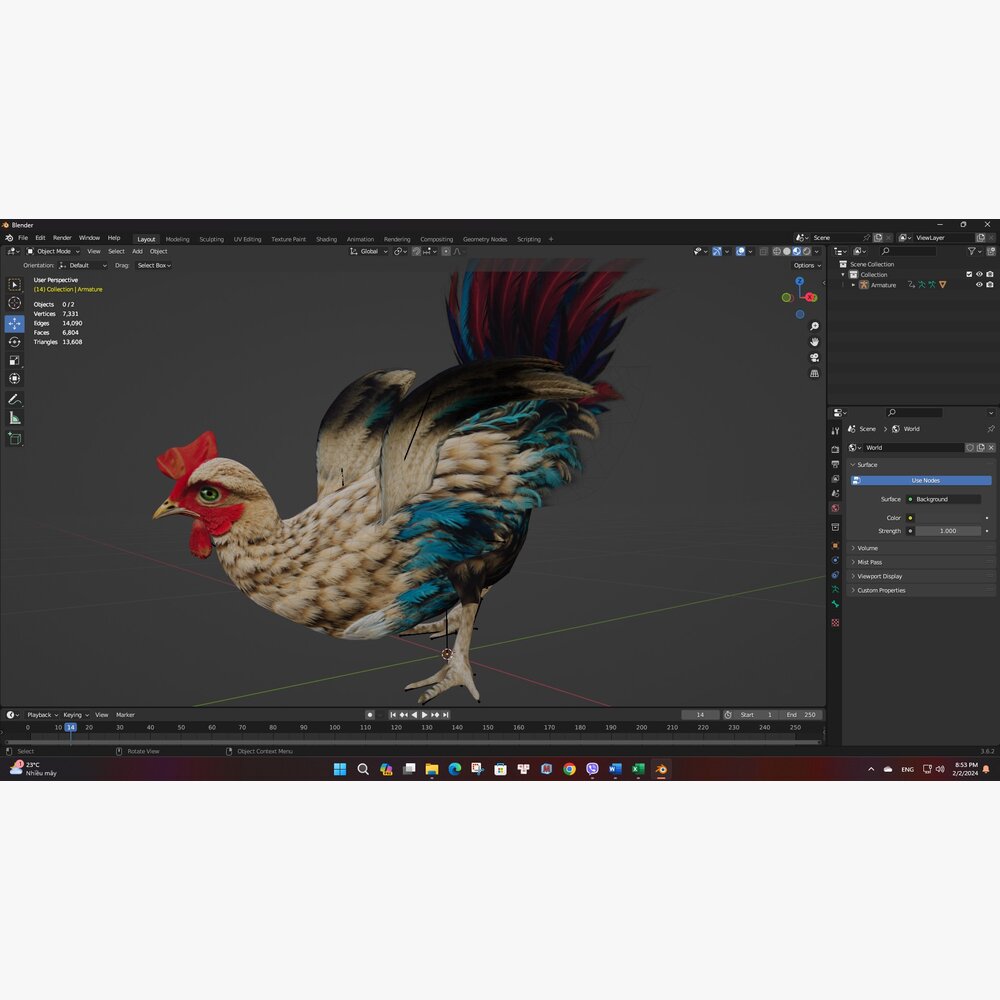 Chicken A4 3D model - Download Birds on 3DModels.org
