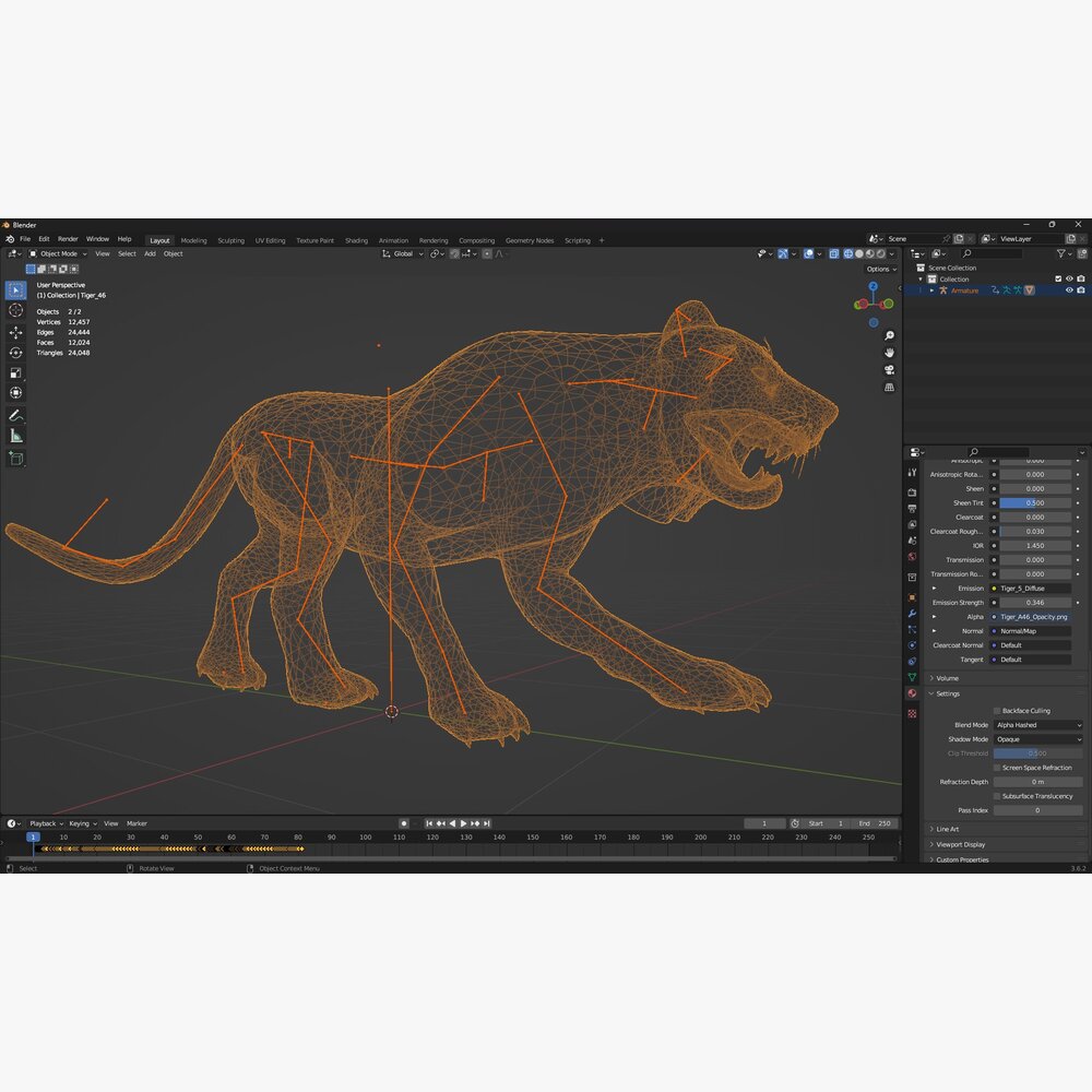 Tiger A5 3D model - Download Mammals on 3DModels.org