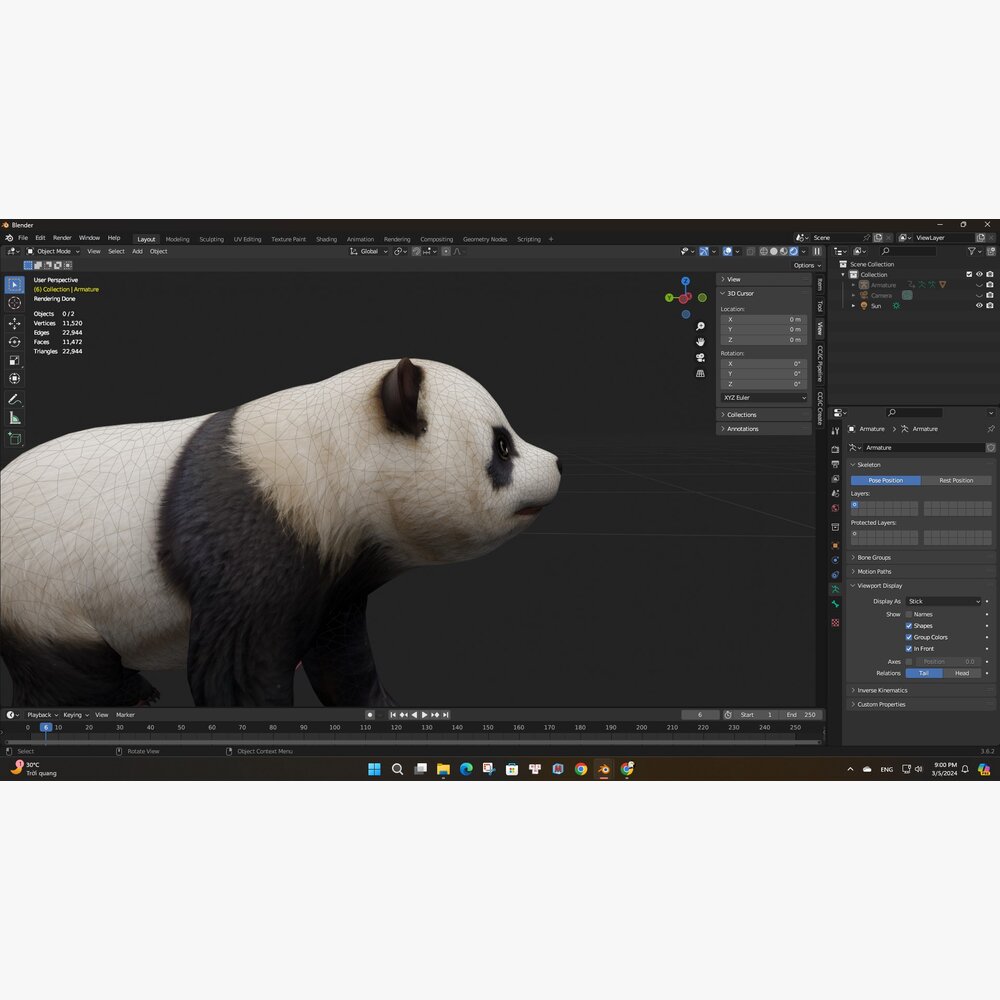Baby Panda 3D model - Download Mammals on 3DModels.org