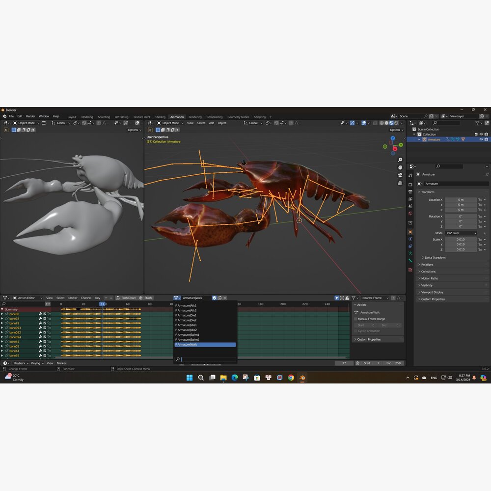 Lobster A1 3D模型 - 下载 节肢动物 on 3DModels.org