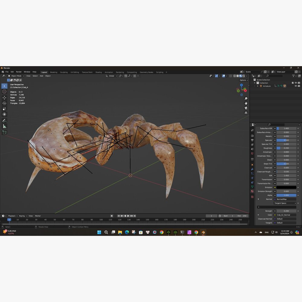 Crab A2 3D model - Download Arthropod on 3DModels.org