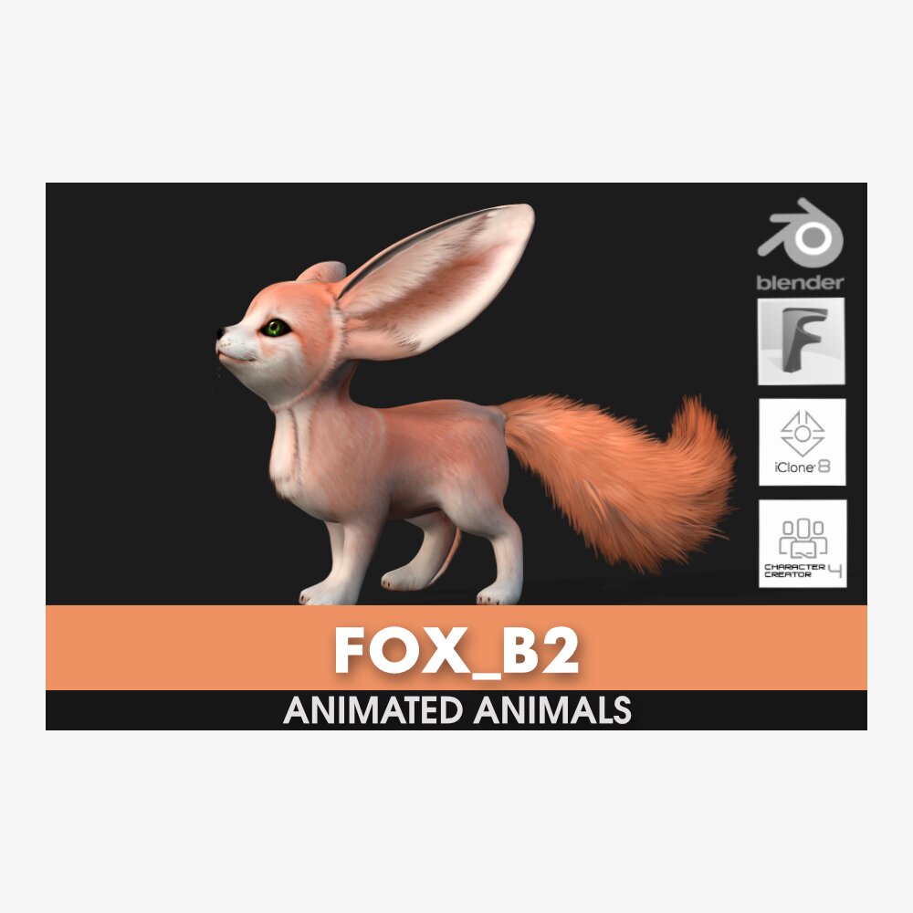 Fox B2 3D model - Download Mammals on 3DModels.org