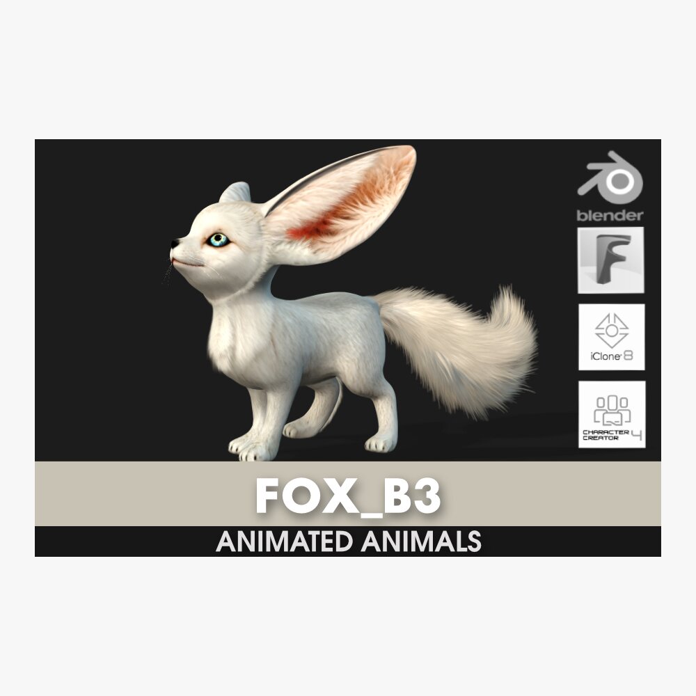 Fox B3 3D model - Download Mammals on 3DModels.org