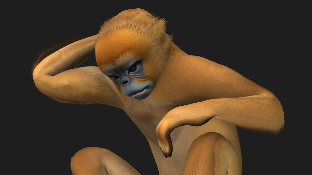 Monkey A1 3D model - Download Mammals on 3DModels.org