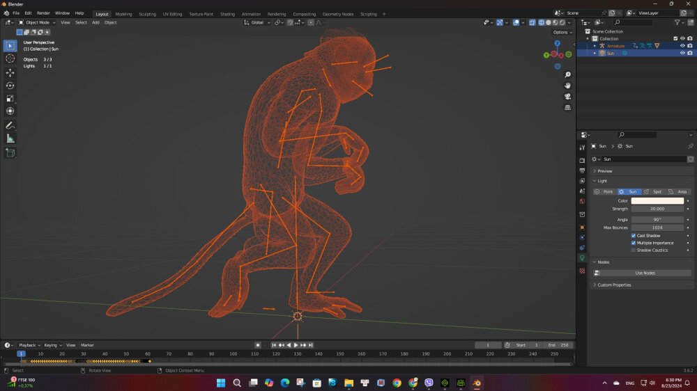 Monkey A2 3D model - Download Mammals on 3DModels.org
