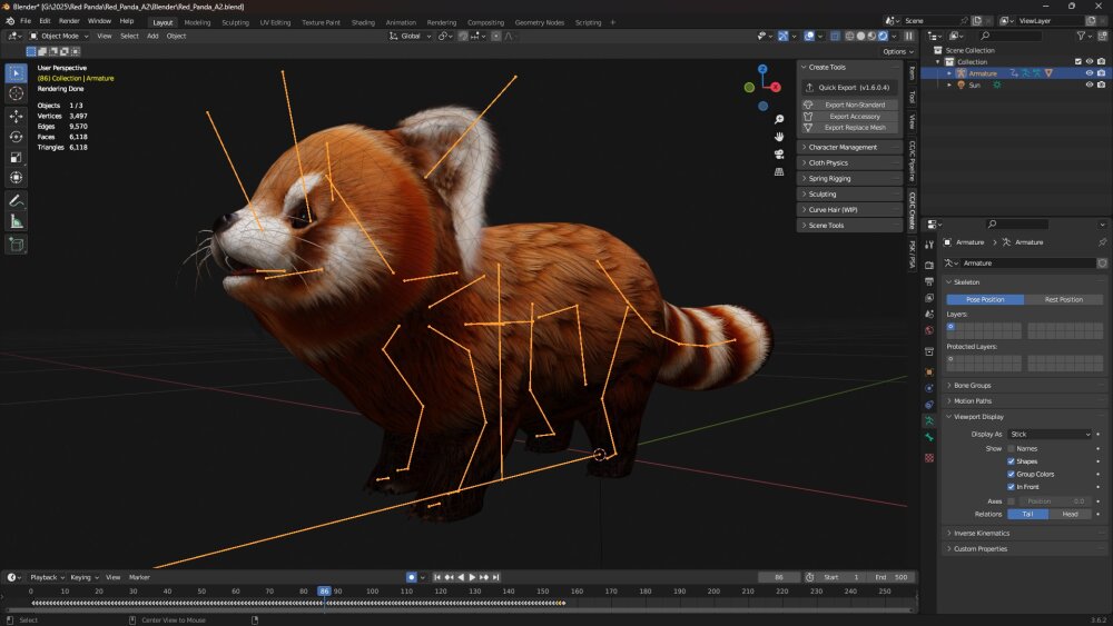Red Panda A2 3D model - Download Mammals on 3DModels.org