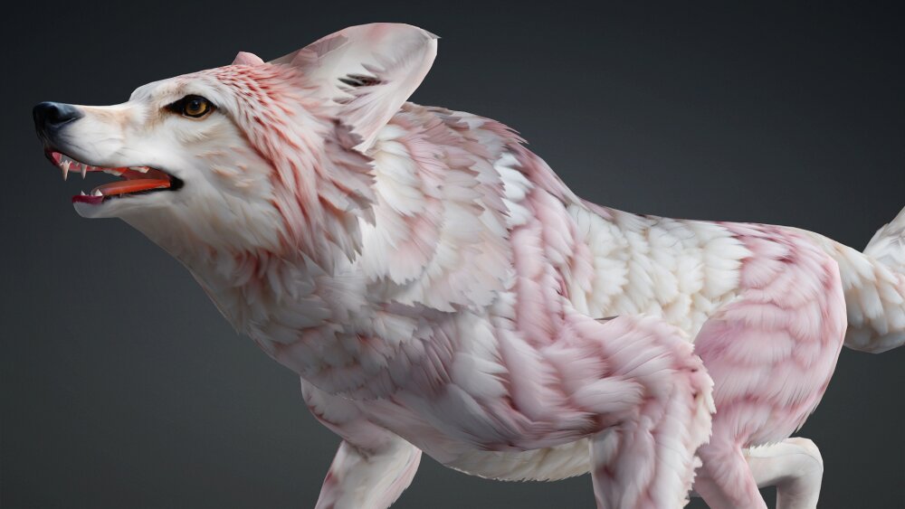 Wolf A3 3D model - Download Mammals on 3DModels.org