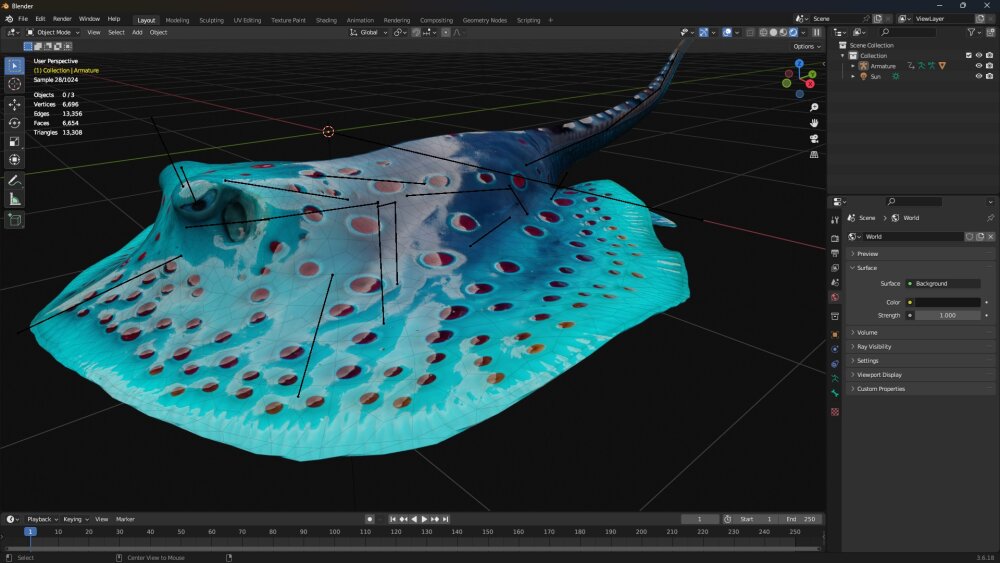 Ray Fish A1 Modelo 3D - Descargar Pescados on 3DModels.org