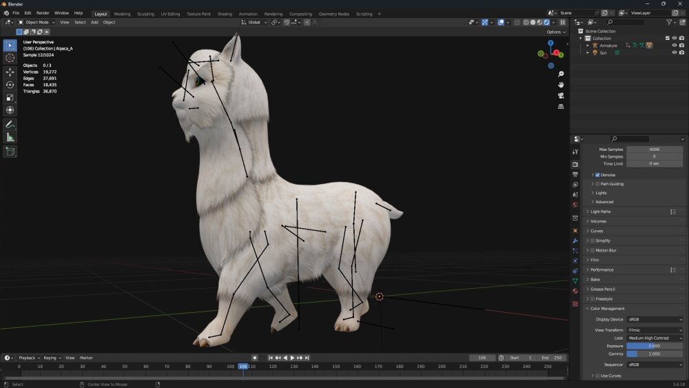 Alpaca Blanca Modelo 3D - Descargar Mammalia on 3DModels.org