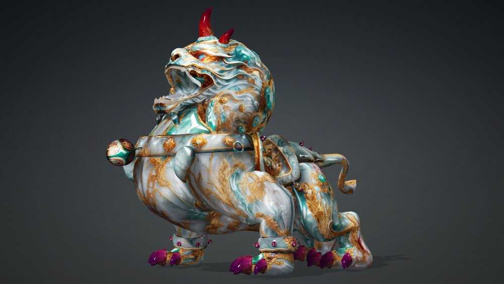 Lion Chinese A4 3D model - Download Mythological creatures on 3DModels.org