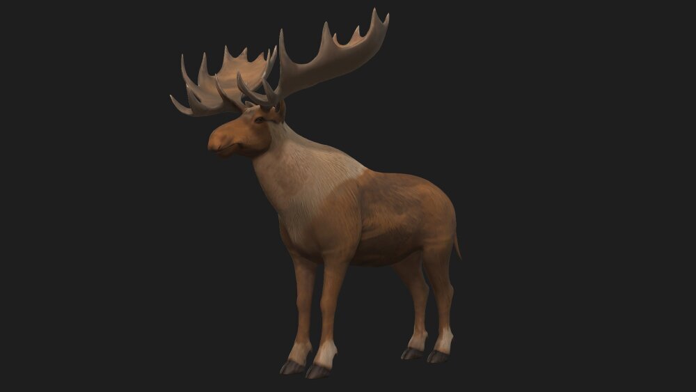 Alce Con Astas Modelo 3D - Descargar Mammalia activado 3DModels.org