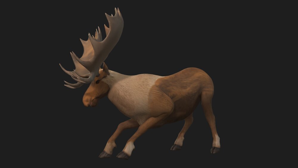 Alce Con Astas Modelo 3D - Descargar Mammalia activado 3DModels.org