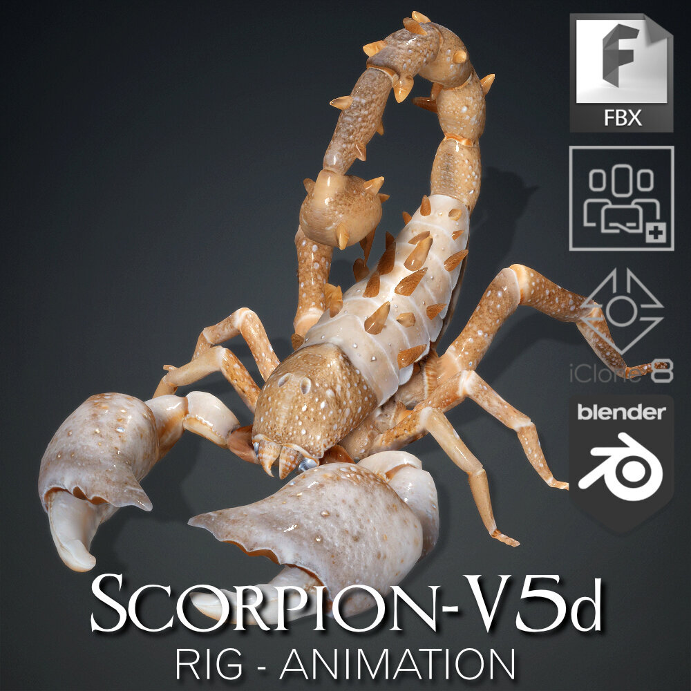 Scorpion V5d 3D model - Download Arthropod on 3DModels.org