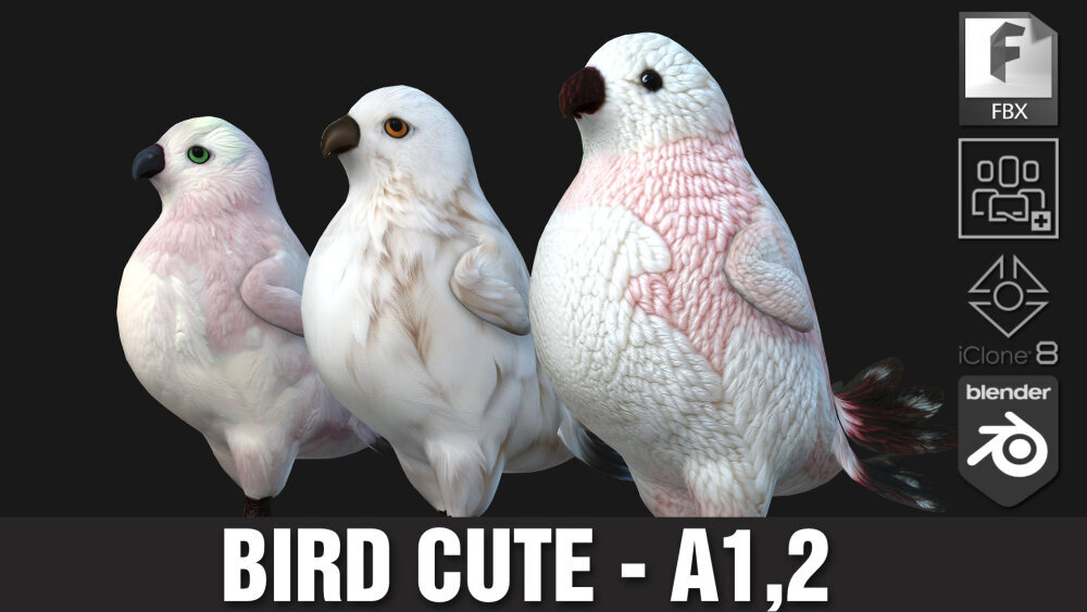Bird Cute A1 3D model - Download Birds on 3DModels.org