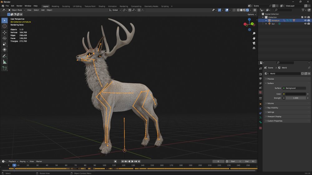 Deer B1 3D model - Download Mammals on 3DModels.org