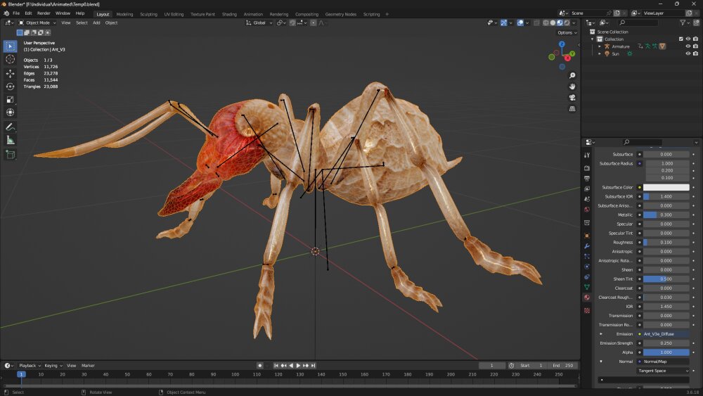 Ant V3e 3D model - Download Insects on 3DModels.org
