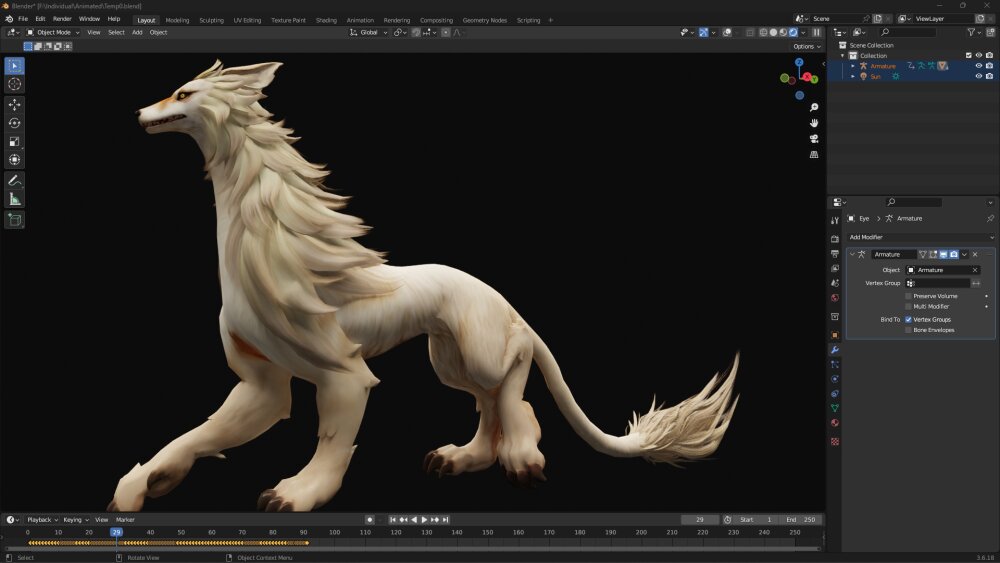 Divine Wolf A1 3D model - Download Mythological creatures on 3DModels.org