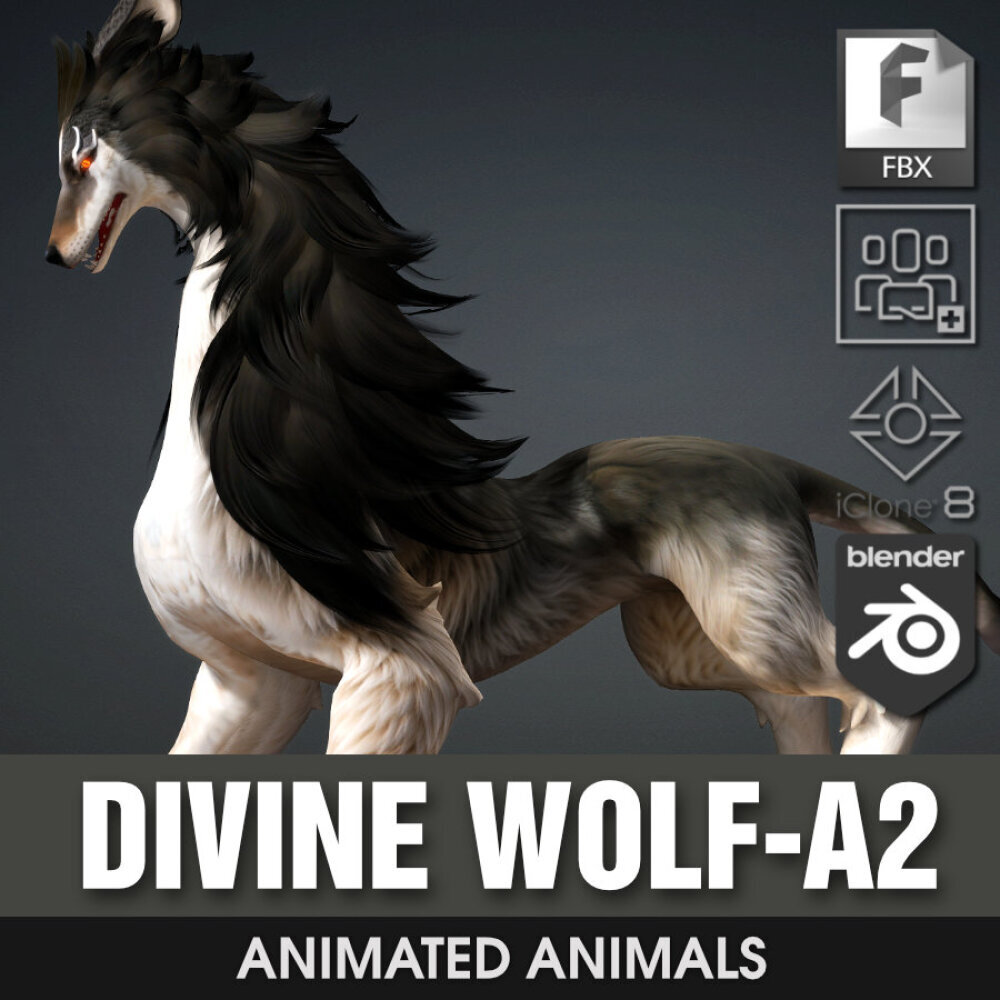Lobo Divino A2 Modelo 3D - Descargar Criaturas mitológicas on 3DModels.org
