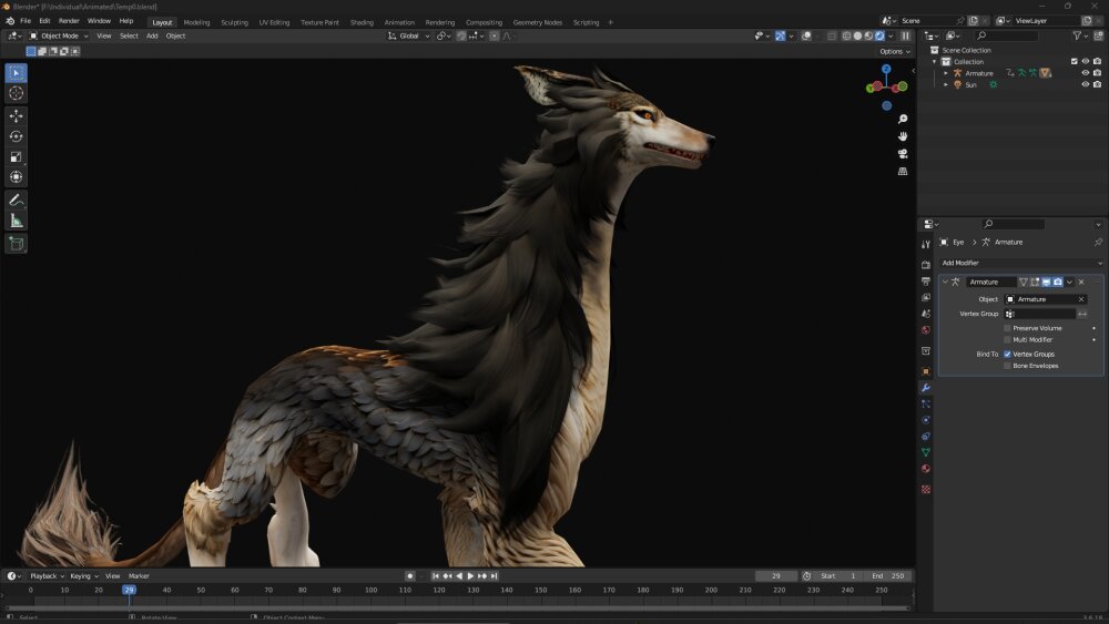 Divine Wolf A4 3D model - Download Mythological creatures on 3DModels.org