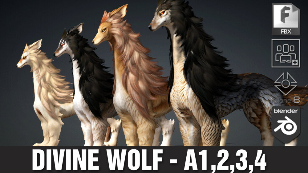 Divine Wolf A4 3D model - Download Mythological creatures on 3DModels.org