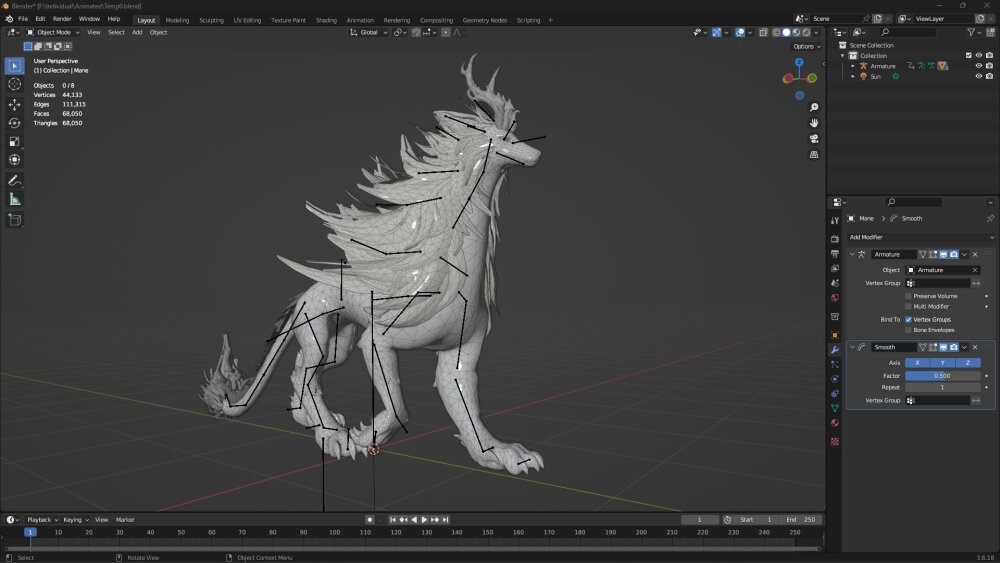 Divine Wolf B1 3D model - Download Mythological creatures on 3DModels.org