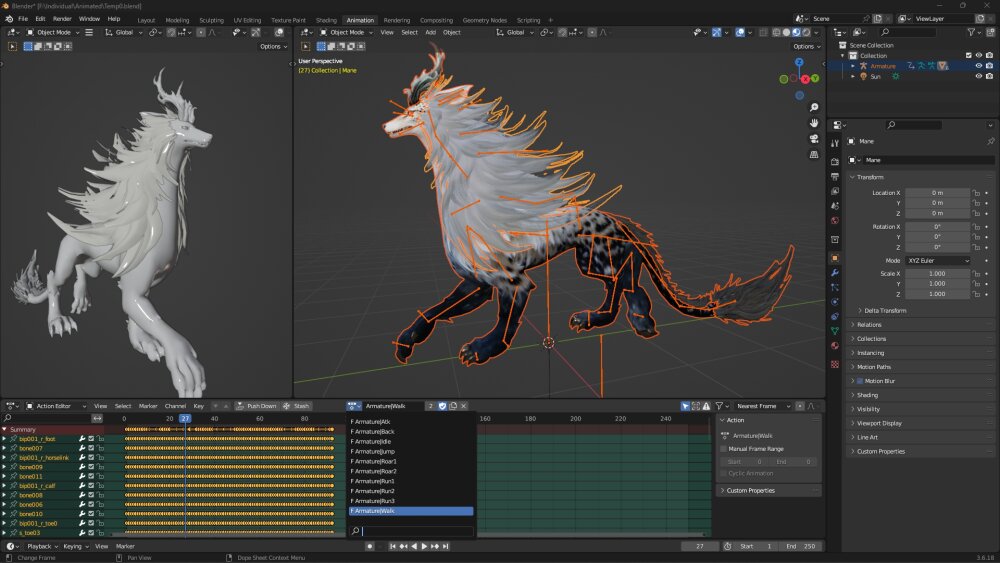 Divine Wolf B1 3D model - Download Mythological creatures on 3DModels.org
