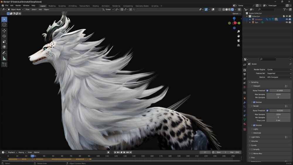Divine Wolf B1 3D model - Download Mythological creatures on 3DModels.org