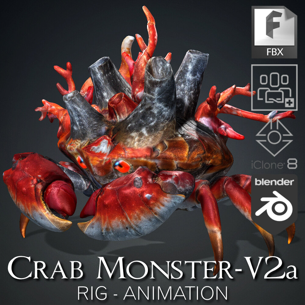 Crab Monster V2a 3D model - Download Mythological creatures on 3DModels.org