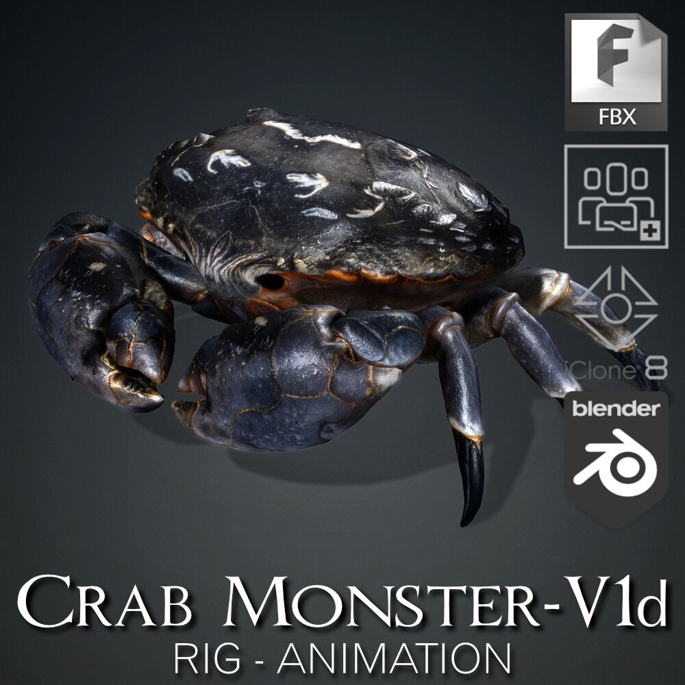 Crab Monster V1d 3D model - Download Arthropod on 3DModels.org