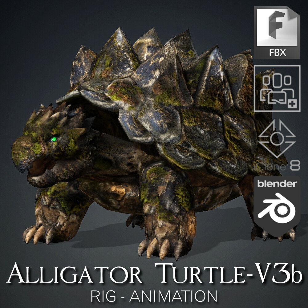 Tortuga Mordedora V3b Modelo 3D - Descargar Reptilia on 3DModels.org
