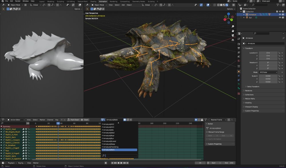 Alligator Turtle V1c 3D model - Download Reptile on 3DModels.org