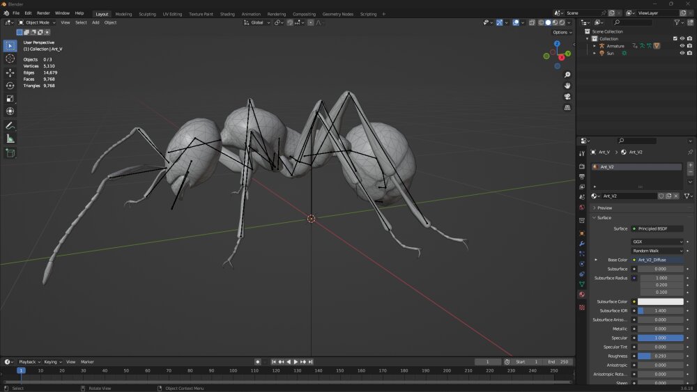Ant V2 3D model - Download Insects on 3DModels.org