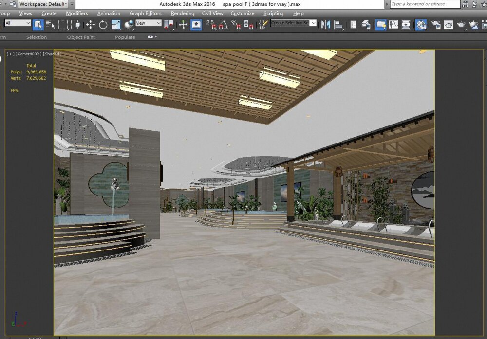 Hot Spring Pool Wellness Spa Female 3D model - Download Commercial ...
