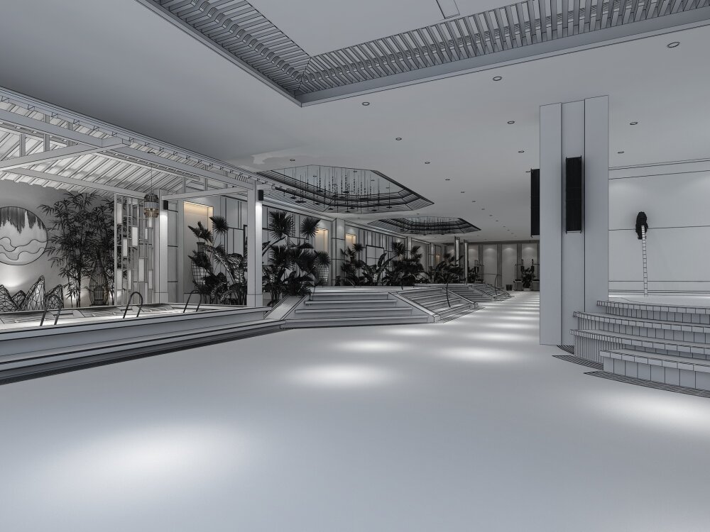 Hot Spring Pool Wellness Spa Male 3D model - Download Commercial Spaces ...