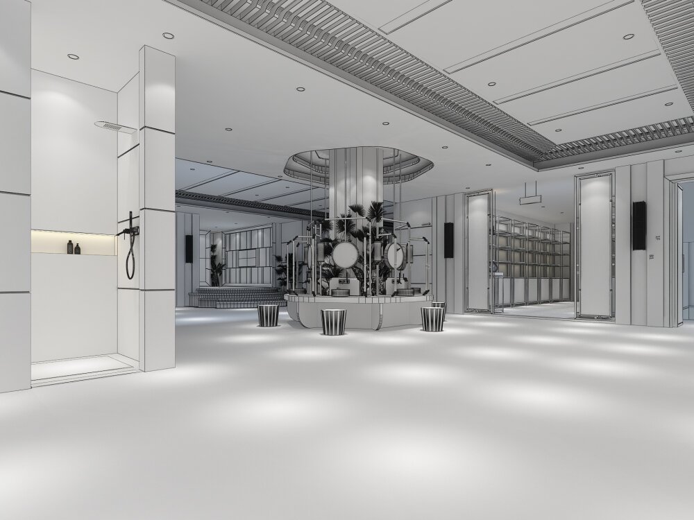 Hot Spring Pool Wellness Spa Male 3D model - Download Commercial Spaces ...