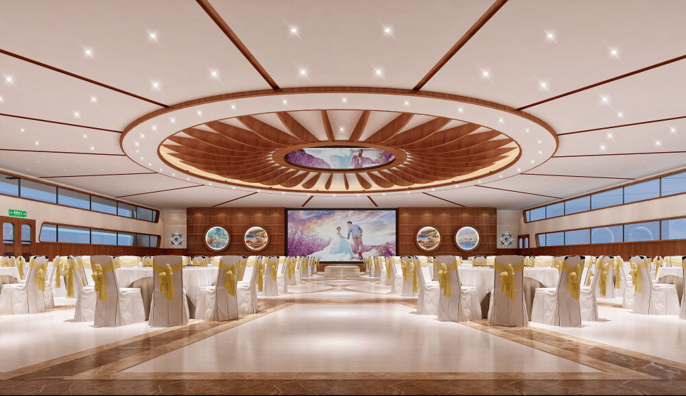 Salón de Banquetes de Hotel con Tema Náutico Modelo 3D - Descargar Hall ...