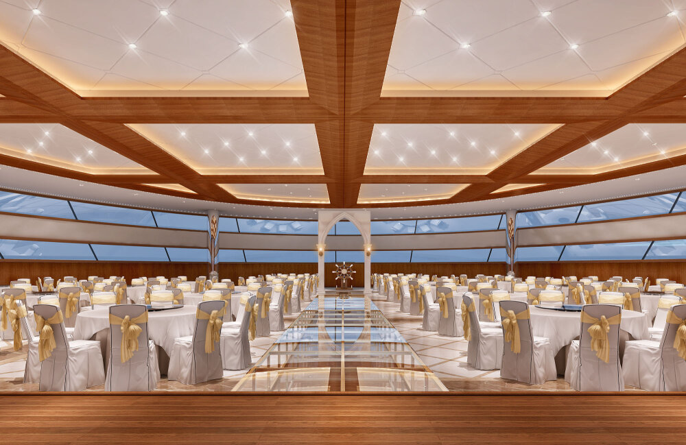 Hotel Banquet and Meeting Hall Nautical Theme 3D model - Download Hall ...