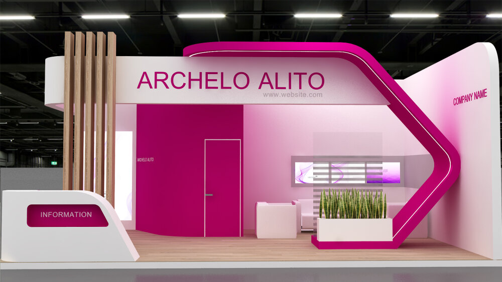 Trade Show Booth with Information Desk and Display Screens Modèle 3D ...