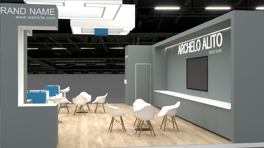 Exhibition Booth Design with Customized Display Structures 3D model ...