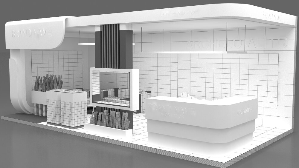 Trade Show Exhibition Booth with Custom Branding and Interactive ...