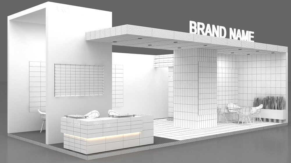 Exhibition Booth Design with Custom Display Features 3D model ...
