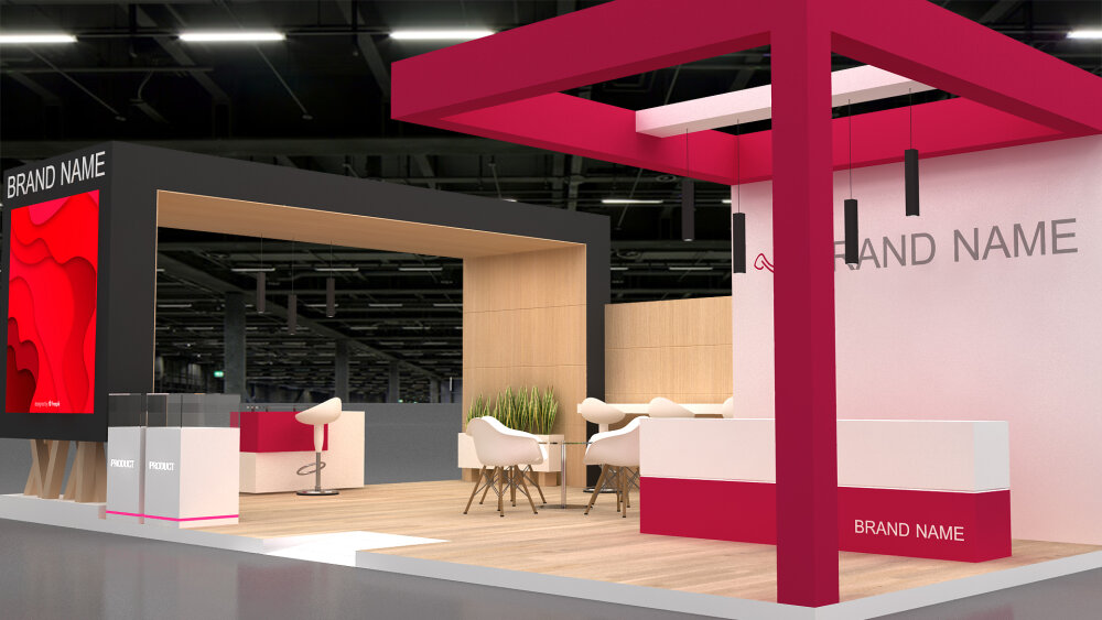 Exhibition Stand Design with Seating and Branding Elements 3D模型 - 下载 商业 ...