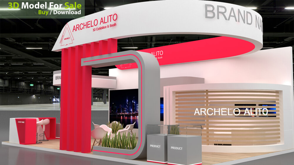 Design di Stand Espositivo con Configurazione dei Posti a Sedere ...