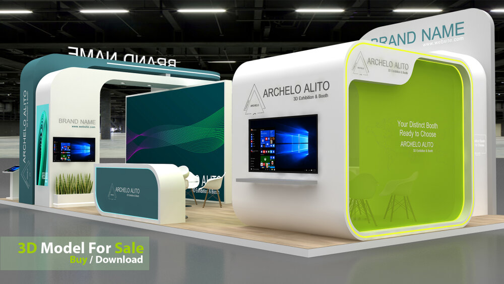 Stand Exposição Inovador com Telas Interativas Modelo 3D - Baixar ...