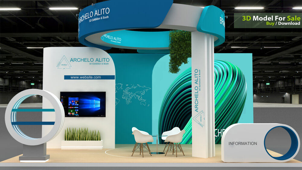 Booth Stand Expo Modèle 3D - Télécharger Espaces Commerciaux on ...