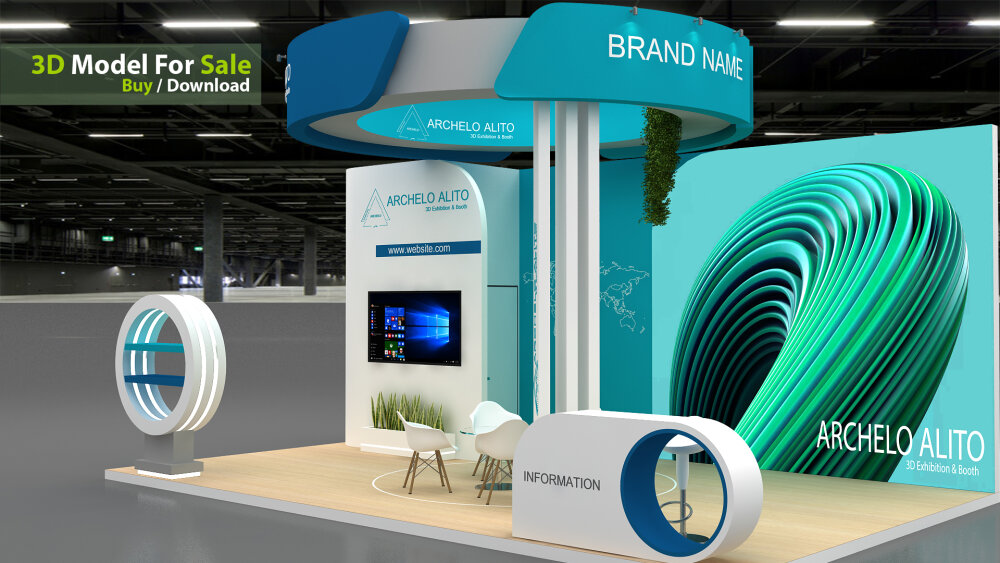 Booth Stand Expo Modèle 3D - Télécharger Espaces Commerciaux on ...