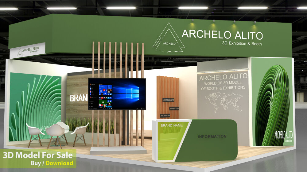 Stand de Exposición con Pantalla Interactiva Modelo 3D - Descargar ...
