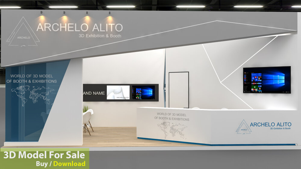 Exhibition Booth Design with Integrated LED Lighting 3D model ...