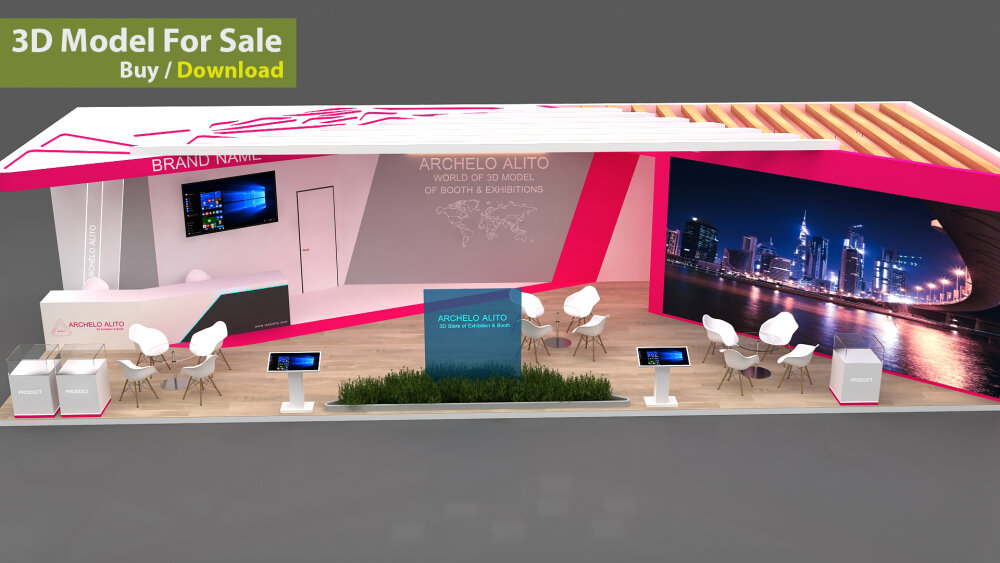 Exhibition Booth with Digital Displays for Event Showcases 3D model ...